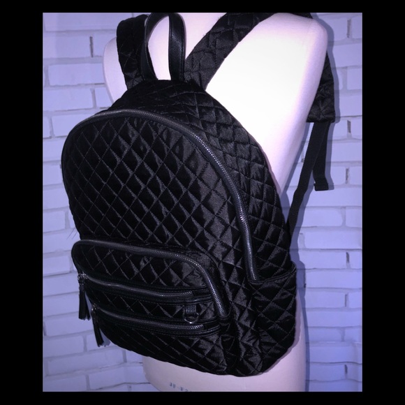 Candie's | Bags | Candies Black Satin Quilted Backpack | Poshmark